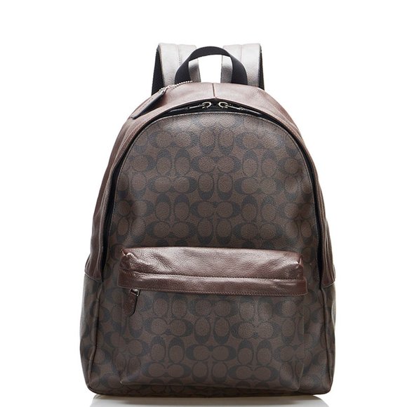 Coach | Bags | Coach Signature Rucksack Backpack F7973 Brown Pvc ...